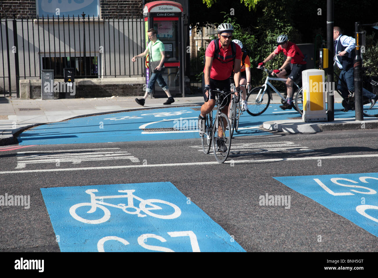 Cyclists on the Barclays Cycle Superhighway CS7 which runs between the ...