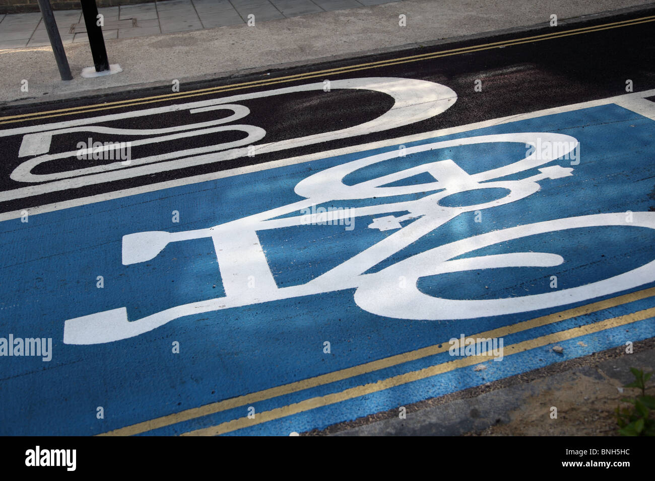 A detail of the Barclays Cycle Superhighway CS7 which runs between the ...