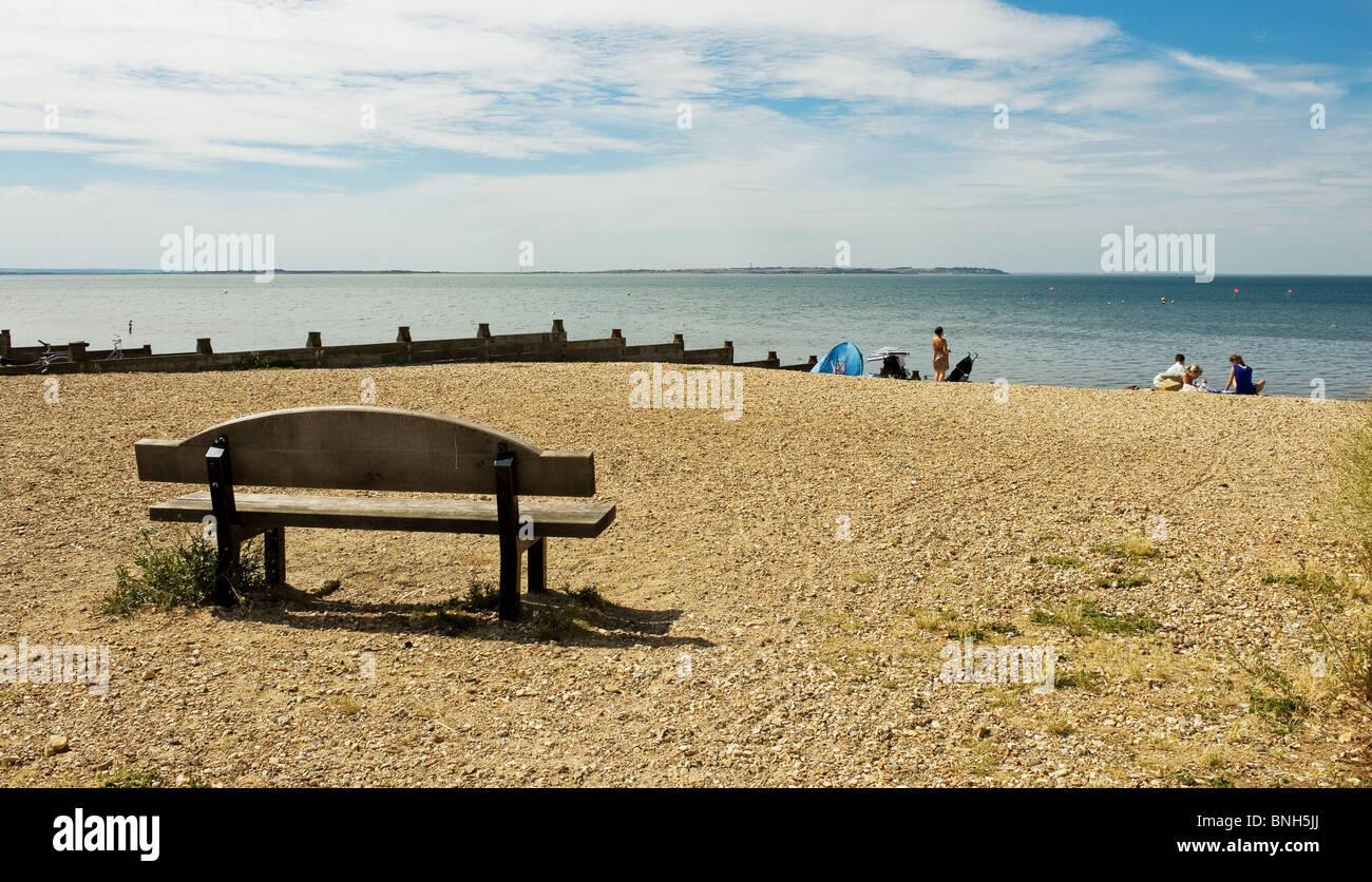 Bench beach shingle people seaside hi-res stock photography and images ...