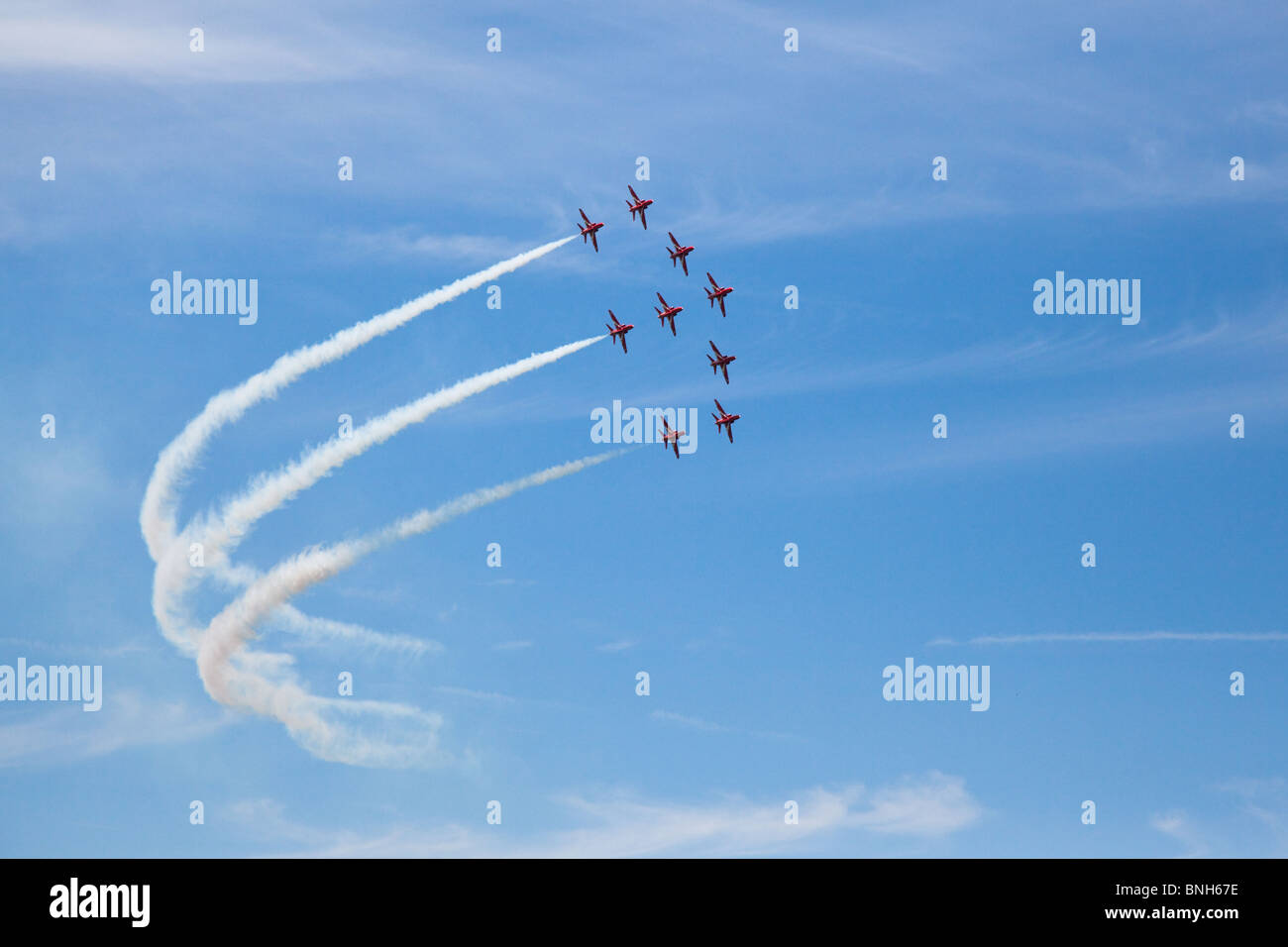 Red Arrows air show at biggin hill Stock Photo - Alamy