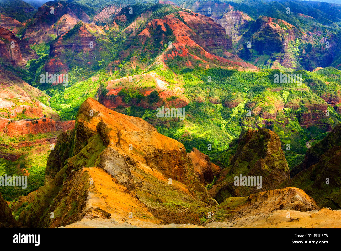Rich Colorful Cliff of Na Pali Kauai Stock Photo - Alamy