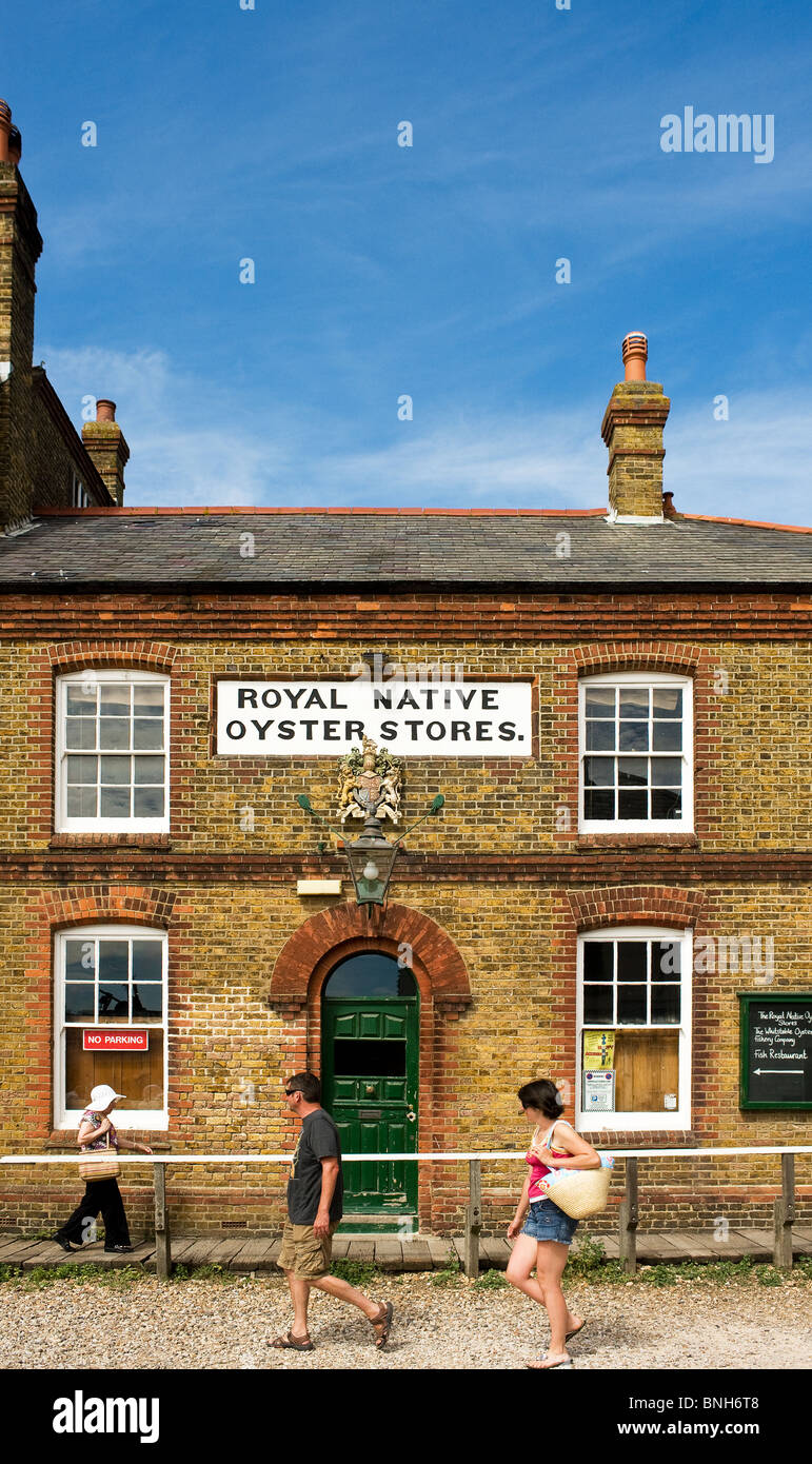 People walking past the Royal Native Oyster Stores in Whitstable in ...