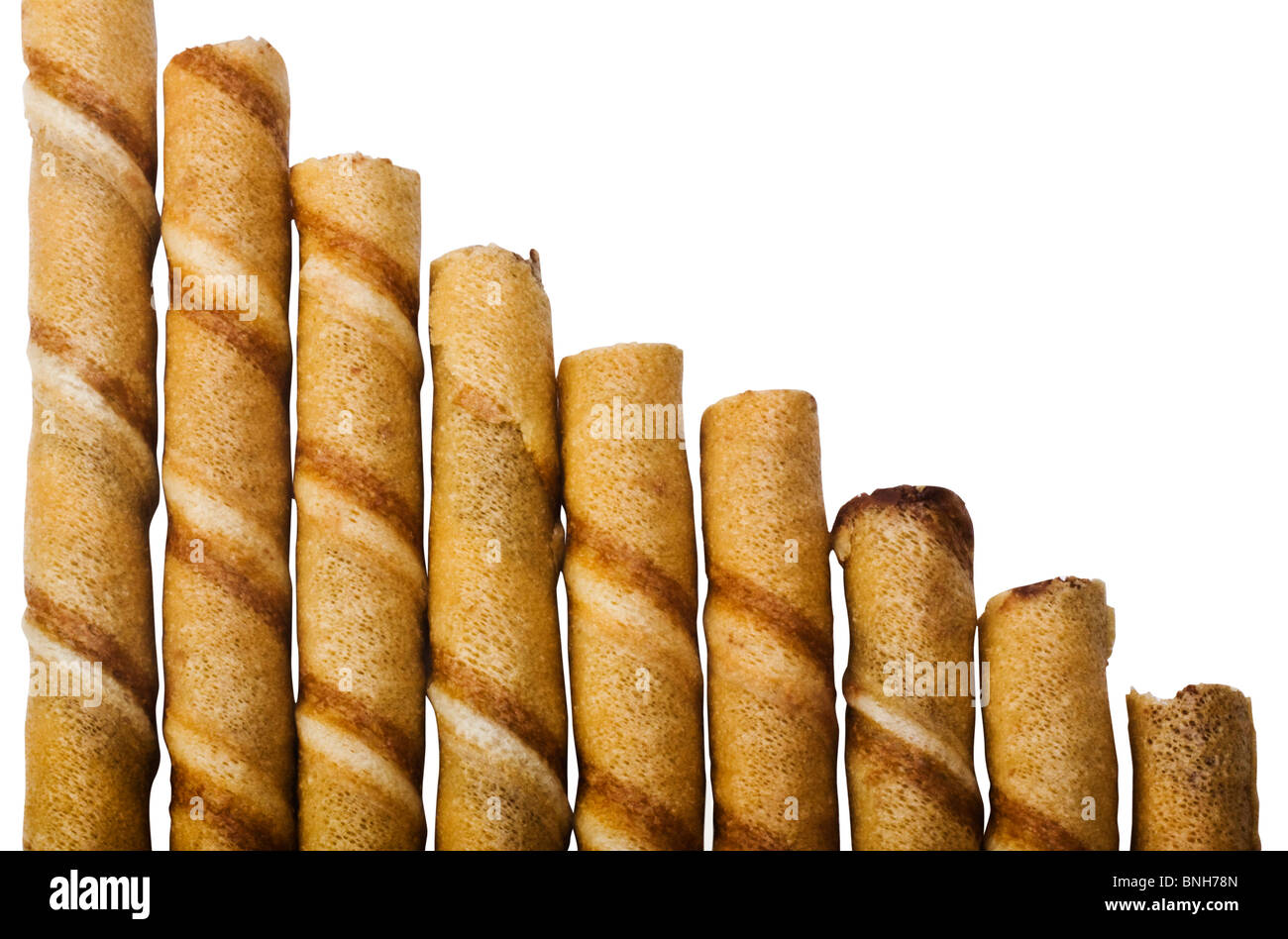 Close-up of chocolate wafer sticks in a row Stock Photo - Alamy