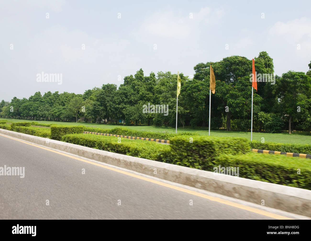 Flags at roadside, Shanti Path, New Delhi, India Stock Photo - Alamy