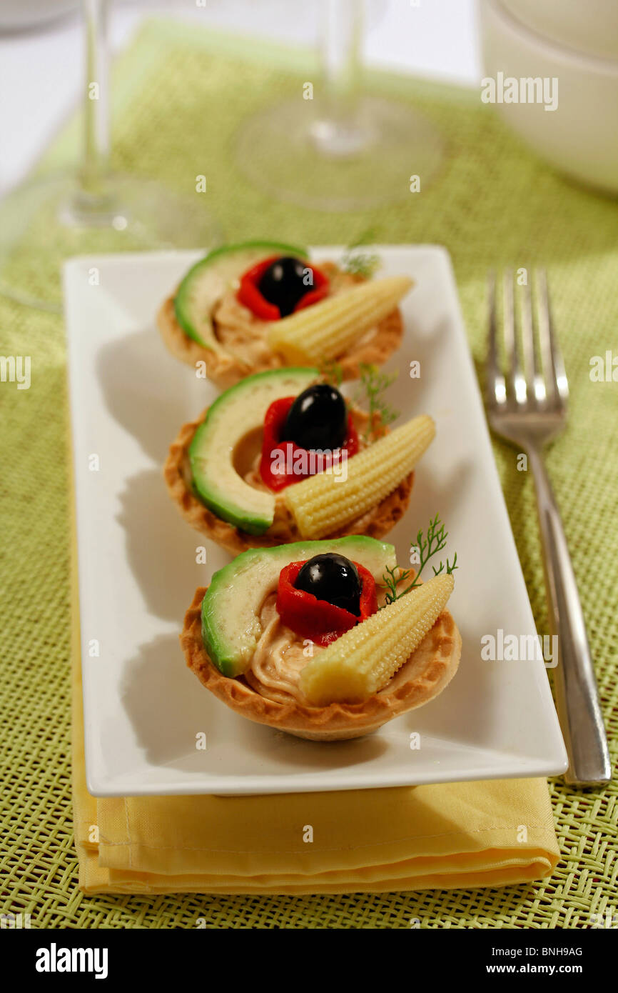 Tartlets with tuna pate. Recipe available Stock Photo - Alamy
