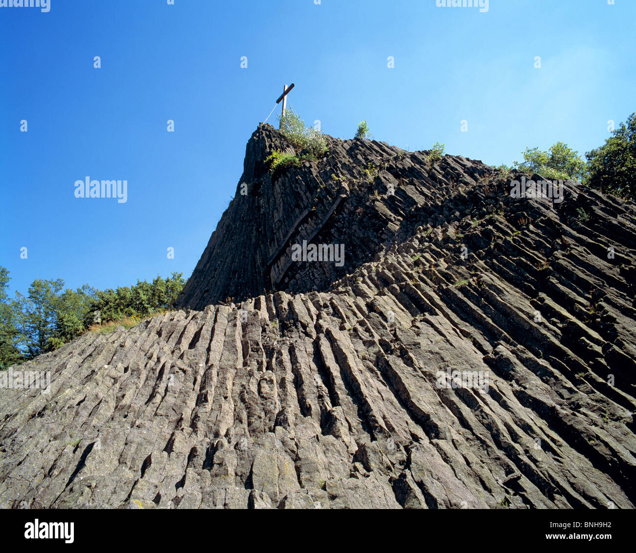 Germany Kirchen Sieg Sieg valley Westerwald Rhineland-Palatinate Basalt ...