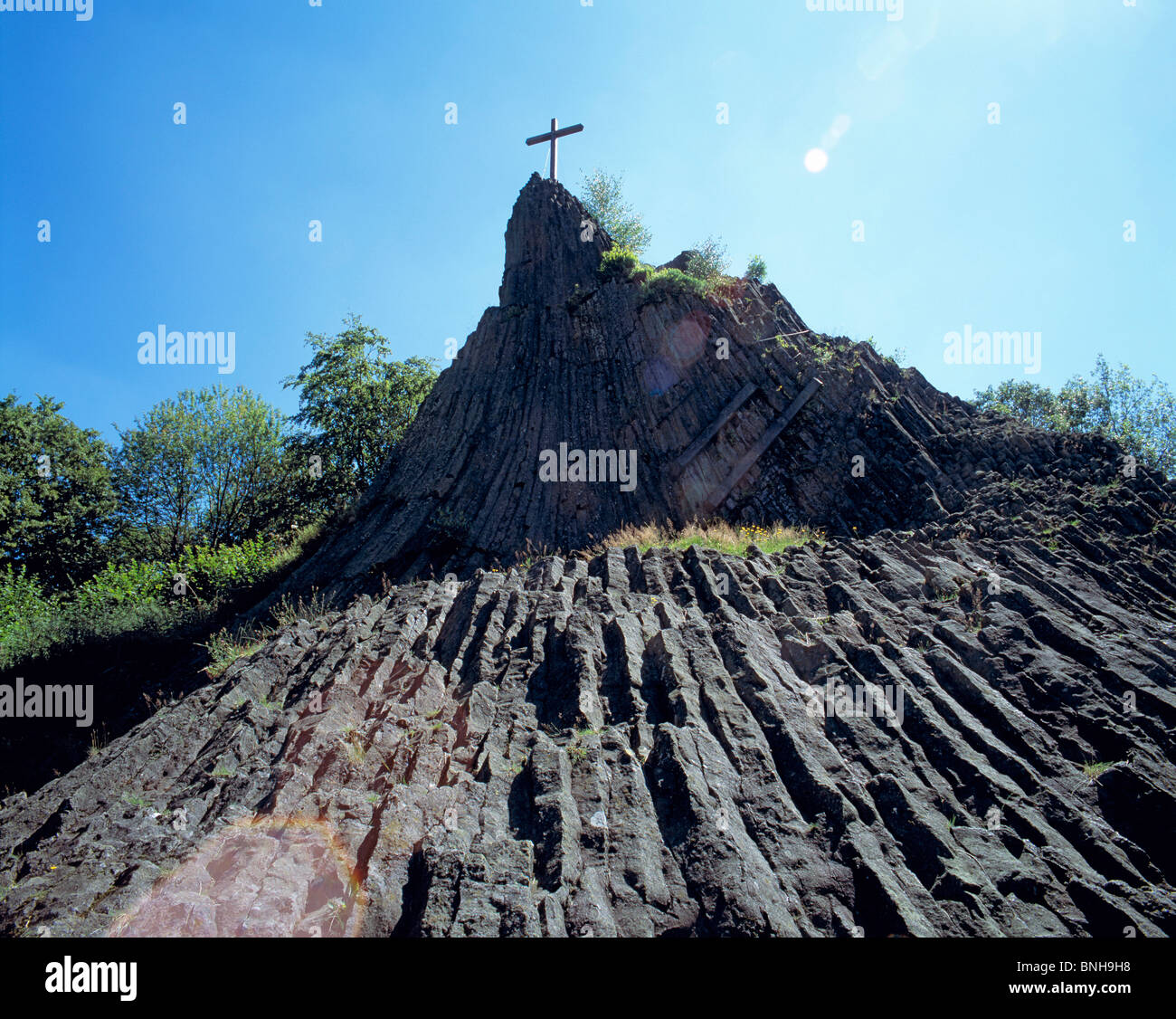Germany Kirchen Sieg Sieg valley Westerwald Rhineland-Palatinate Basalt ...