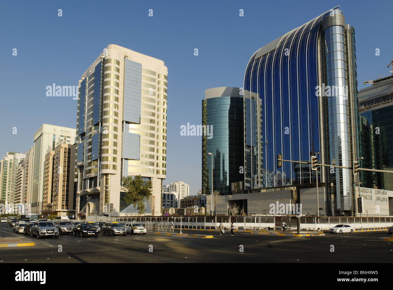 Blocks of flats High-rise buildings city center Abu Dhabi Arabia Arabic ...