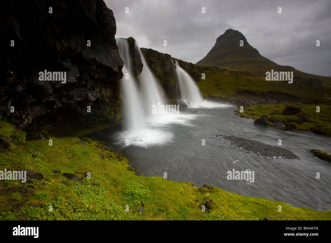 Iceland Kirkjufellsfoss nature scenery landscape travel mountain ...