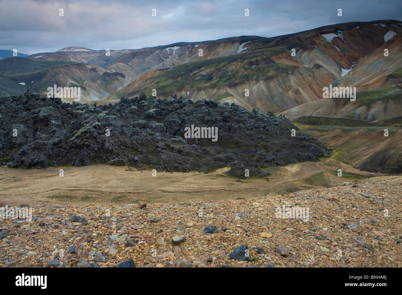 Iceland Landmannalaugar nature scenery landscape travel geology lava ...