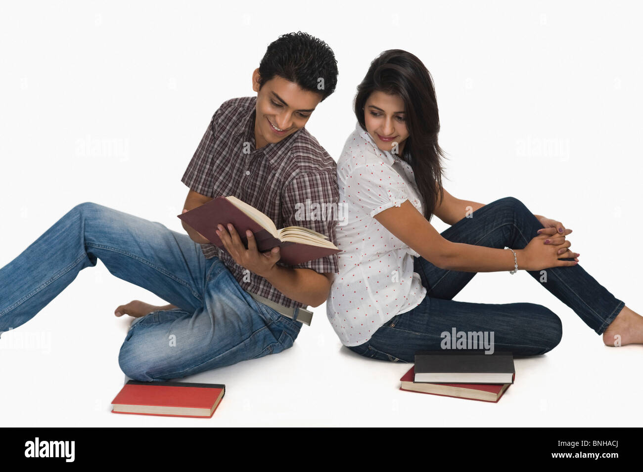Reading to friends Cut Out Stock Images & Pictures - Alamy