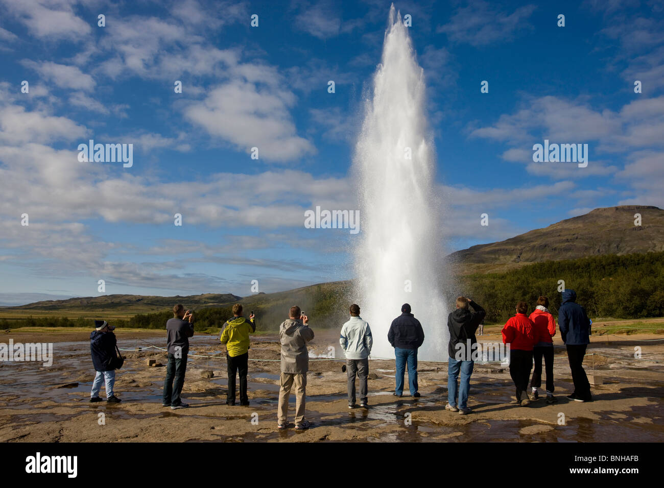 Iceland Strokkur nature scenery landscape travel geyser water volcanic ...