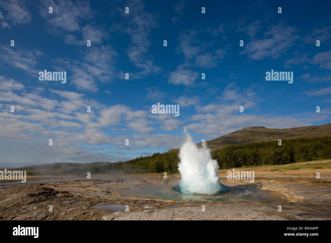 Iceland Strokkur nature scenery landscape travel geyser water volcanic ...