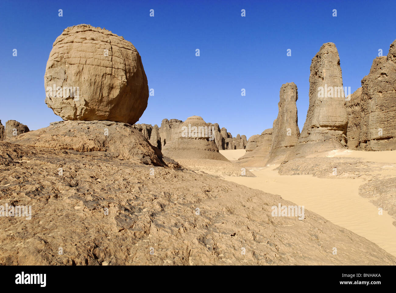 Algeria Sahara Rock formation Tin Akachaker Wilaya Tamanrasset North ...
