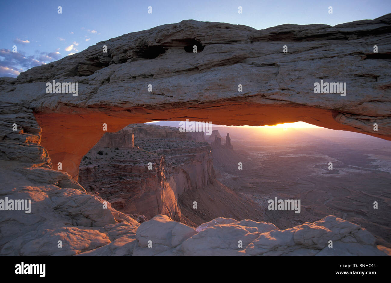 Usa Moab Utah Sunrise At Mesa Arch Island In The Sky District ...