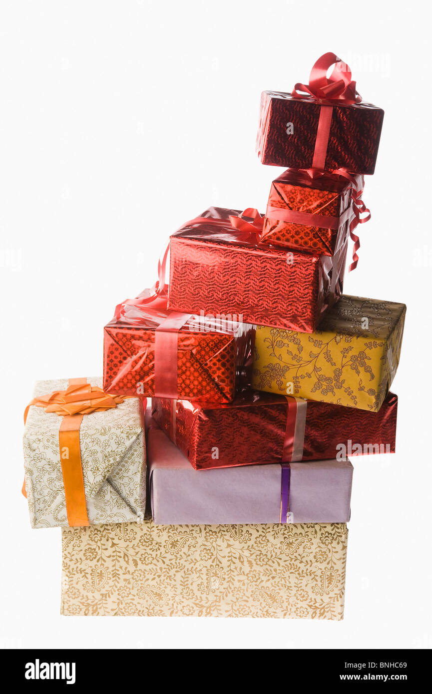 Stack of presents Stock Photo - Alamy