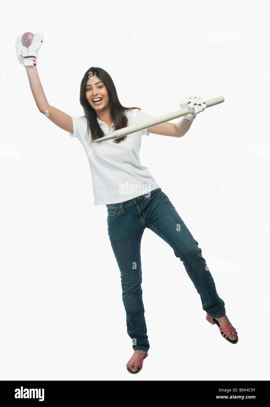Close-up of a female cricket fan cheering Stock Photo - Alamy