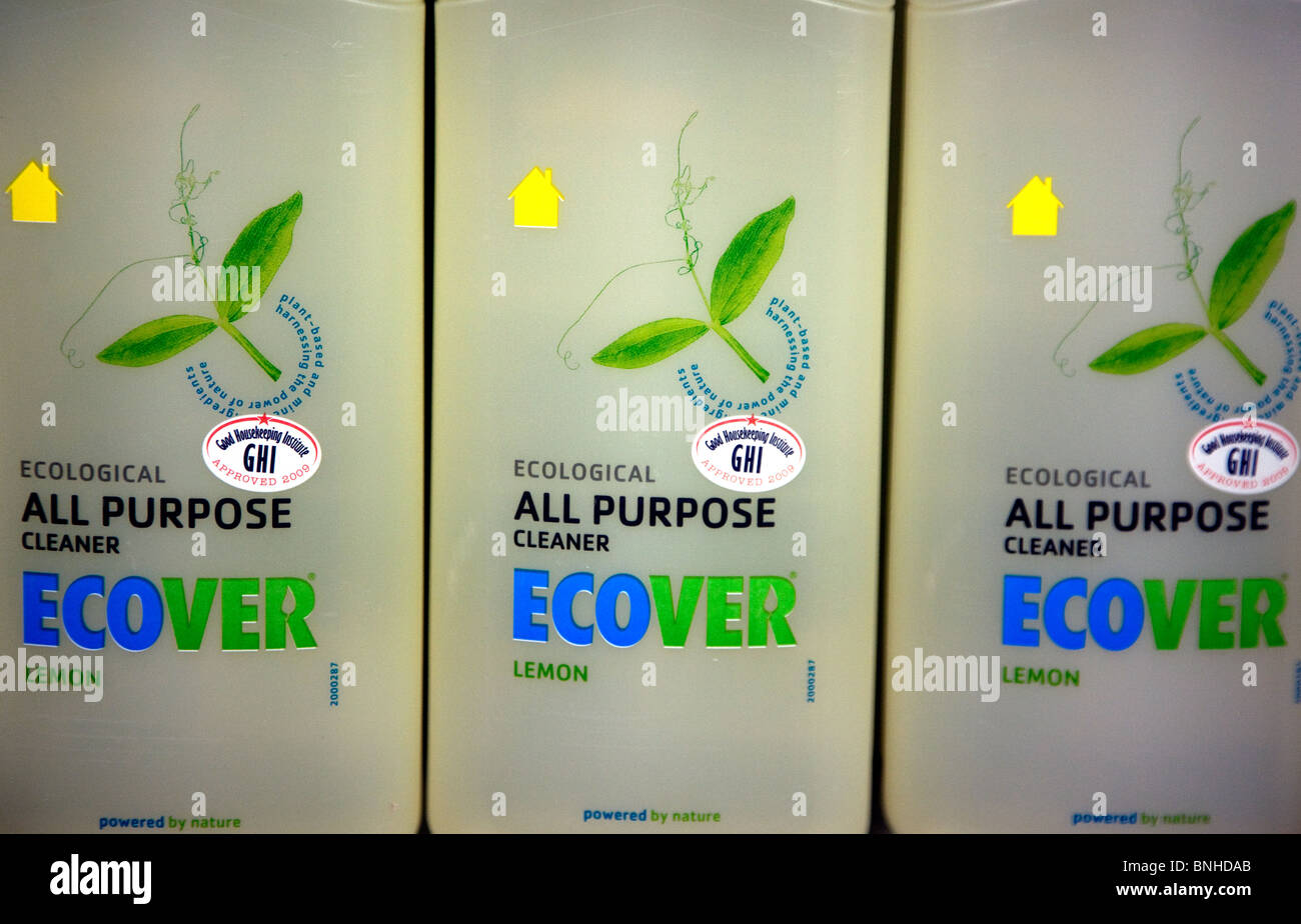 Ecover ecological household cleaner in supermarket, London Stock Photo ...
