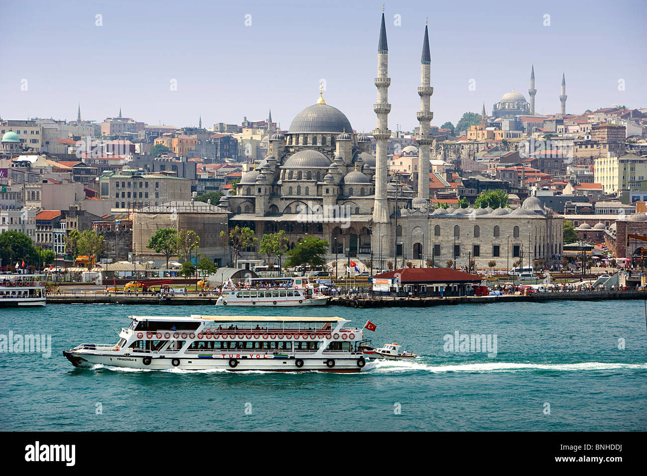 Turkey June 2008 Istanbul city Yeni Mosque ship sea Stock Photo - Alamy