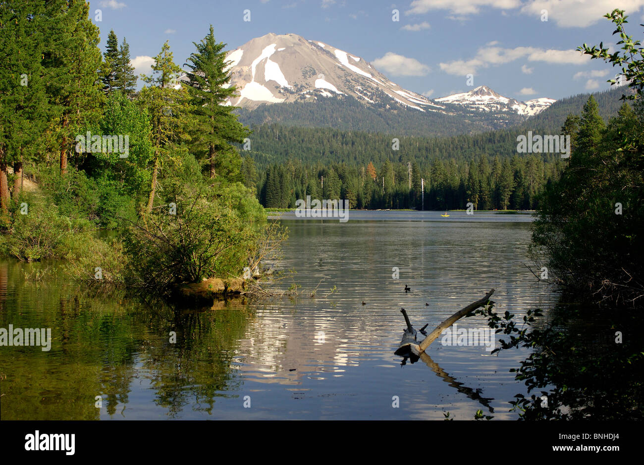 Usa California Manzanita Lake Lassen Peak Lassen Volcanic National Park