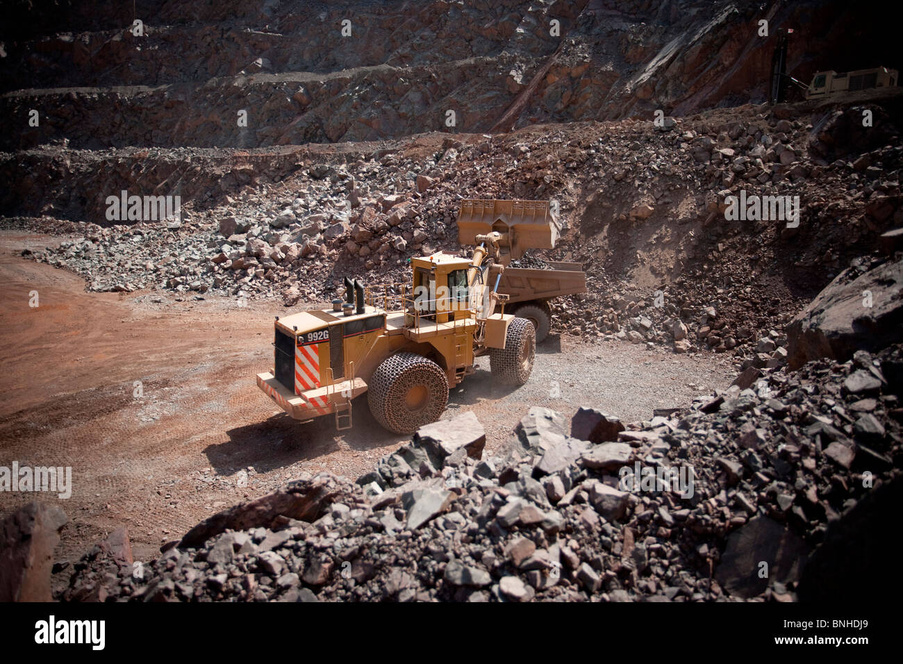 Large wheel dozer in open cast mine Stock Photo - Alamy