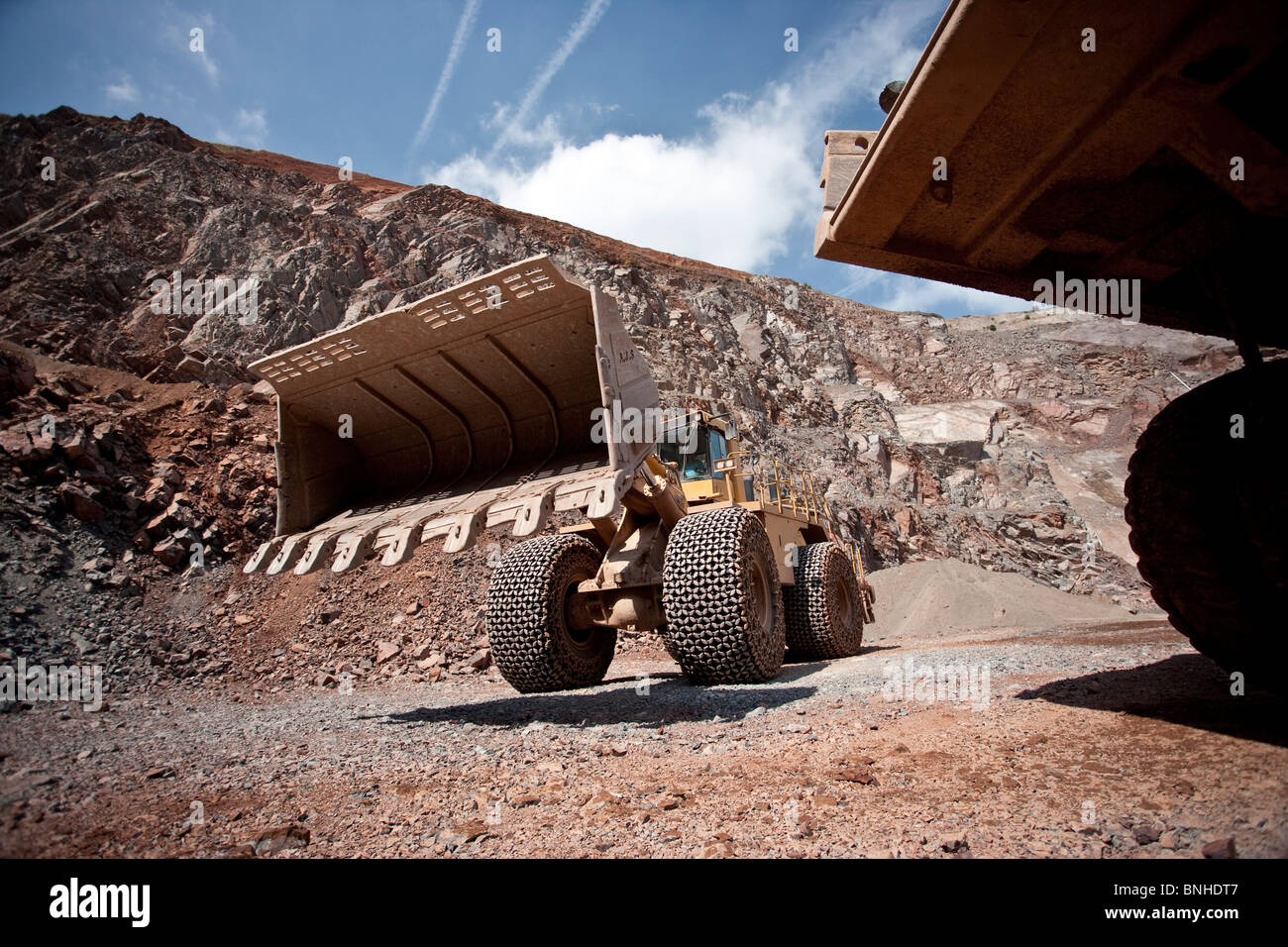 Large wheel dozer in open cast mine Stock Photo - Alamy