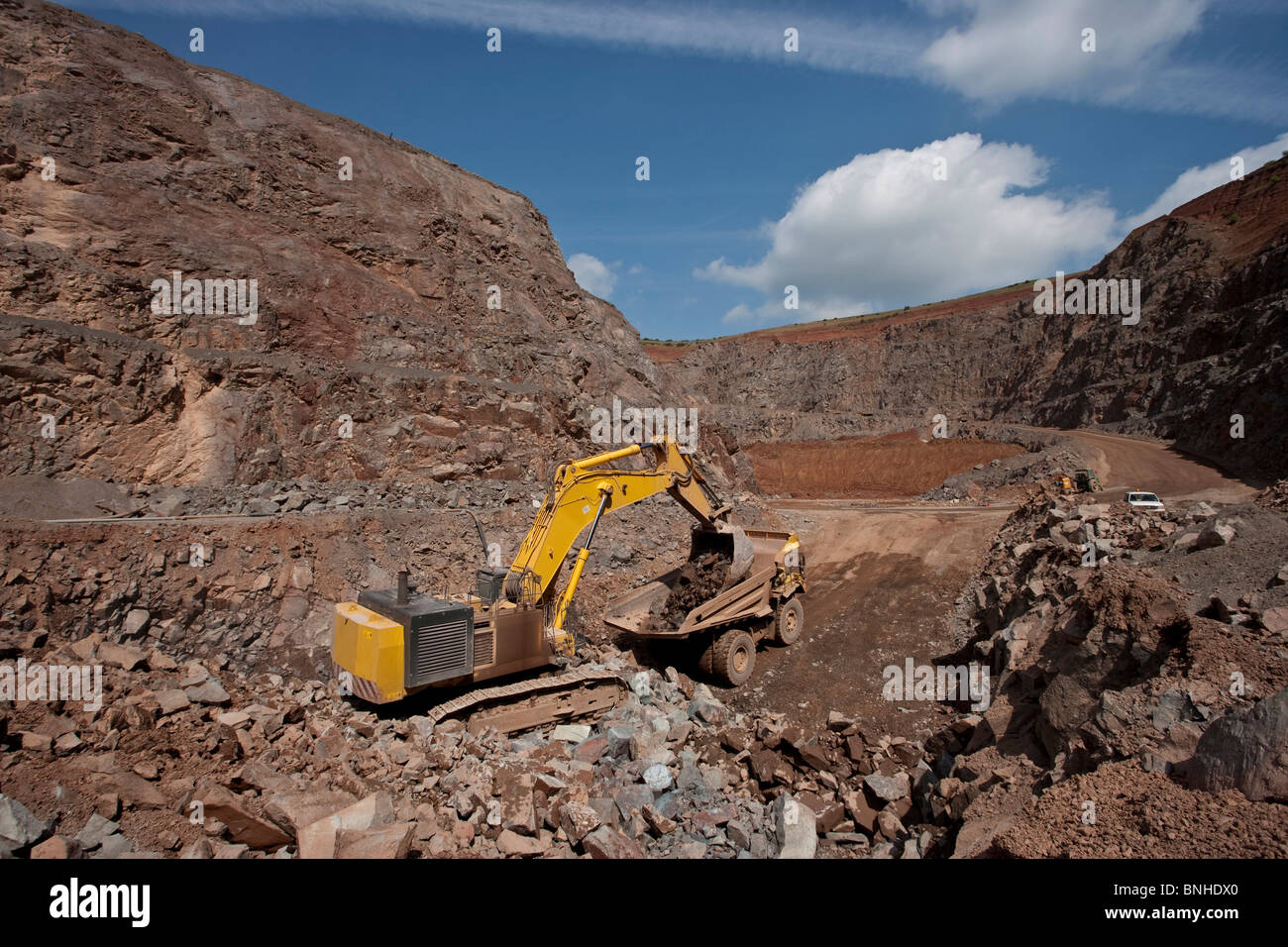 Large excavator in open cast mine Stock Photo - Alamy