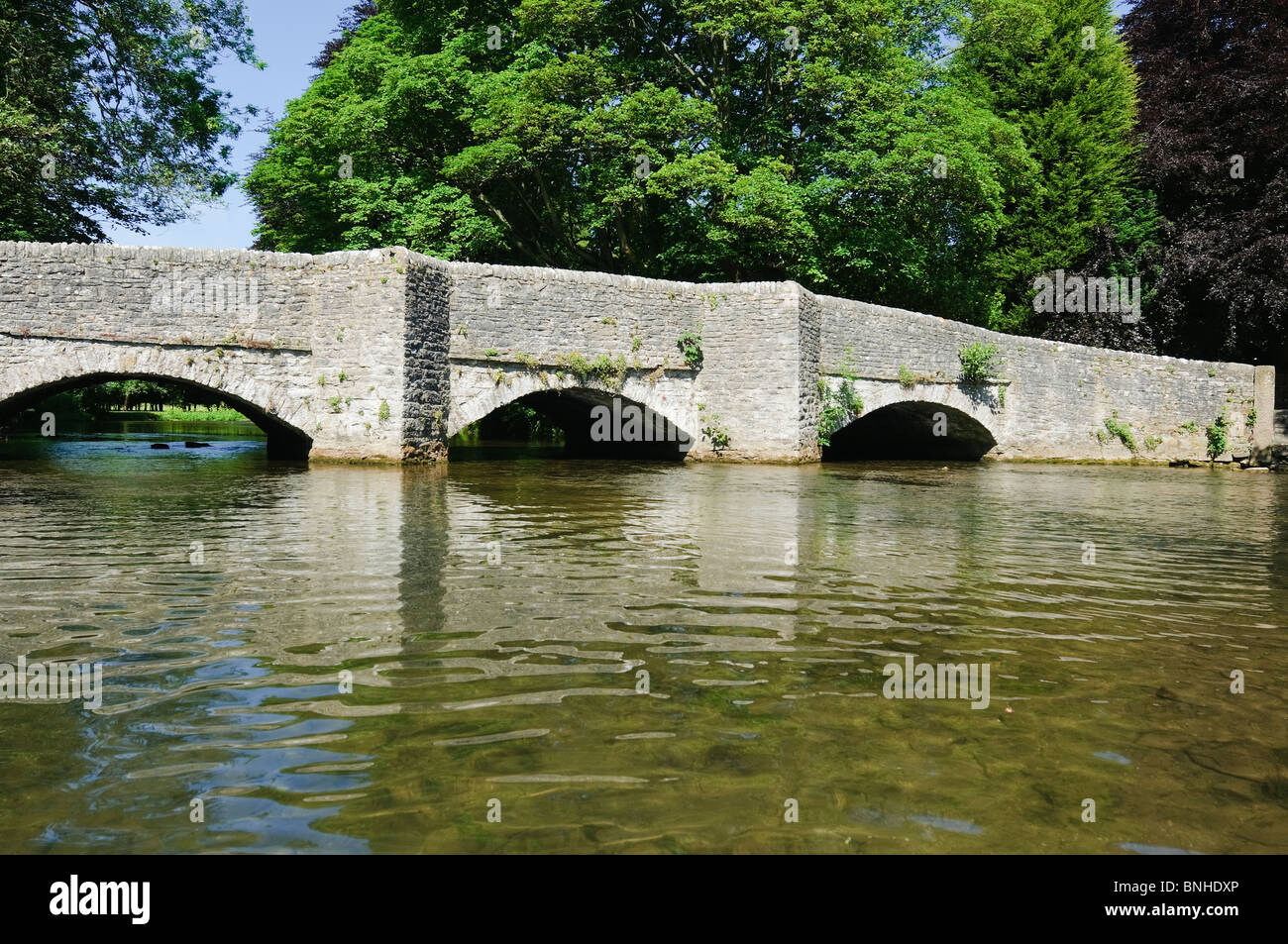 Sheepwash Bridge over River Wye Ashford-in-the-Water Derbyshire England ...