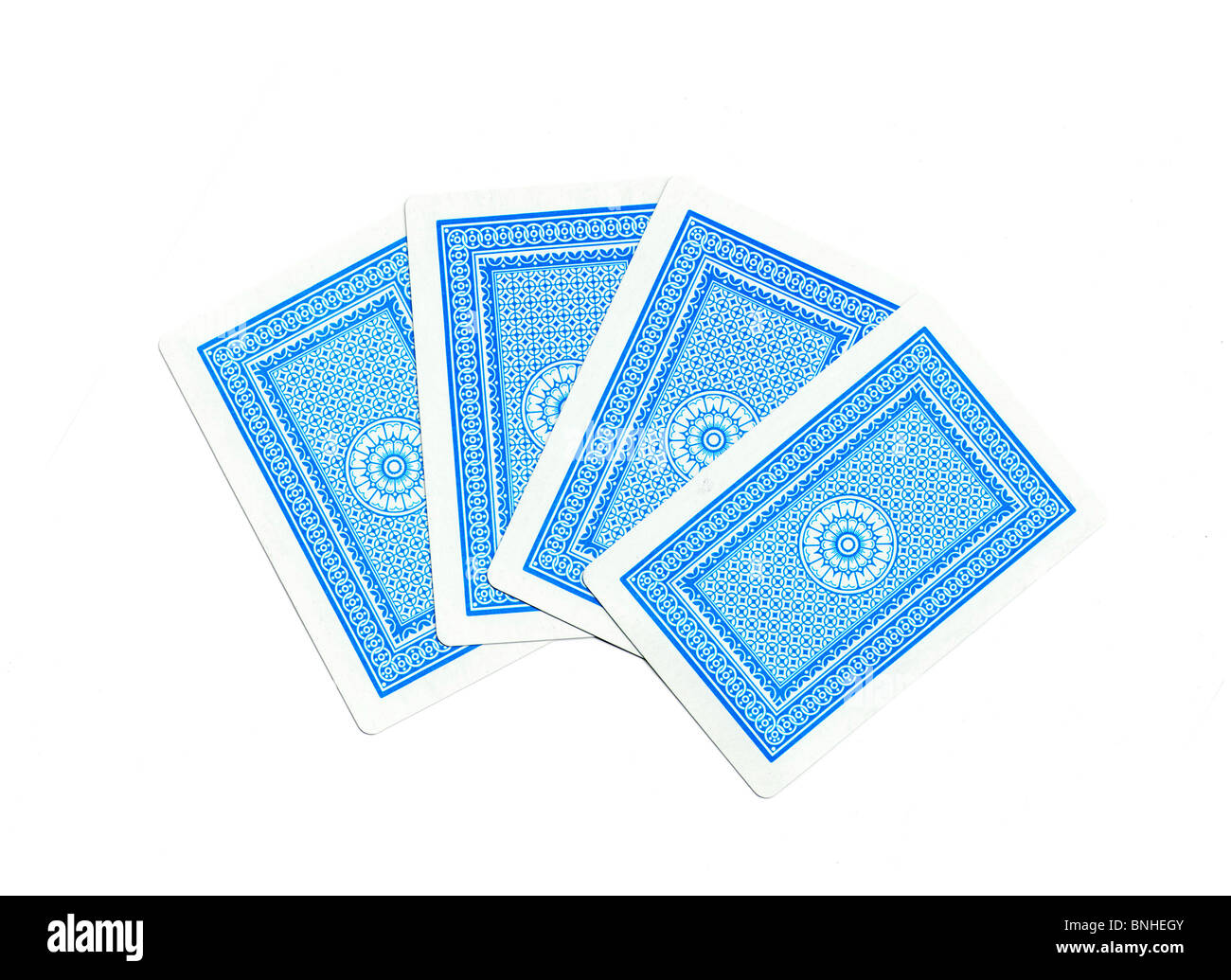 Playing cards over white background Stock Photo - Alamy