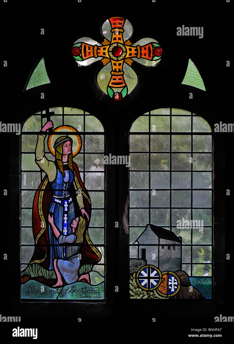 Saint Margaret of Scotland window. Church of Saint Oswald. Knott End ...