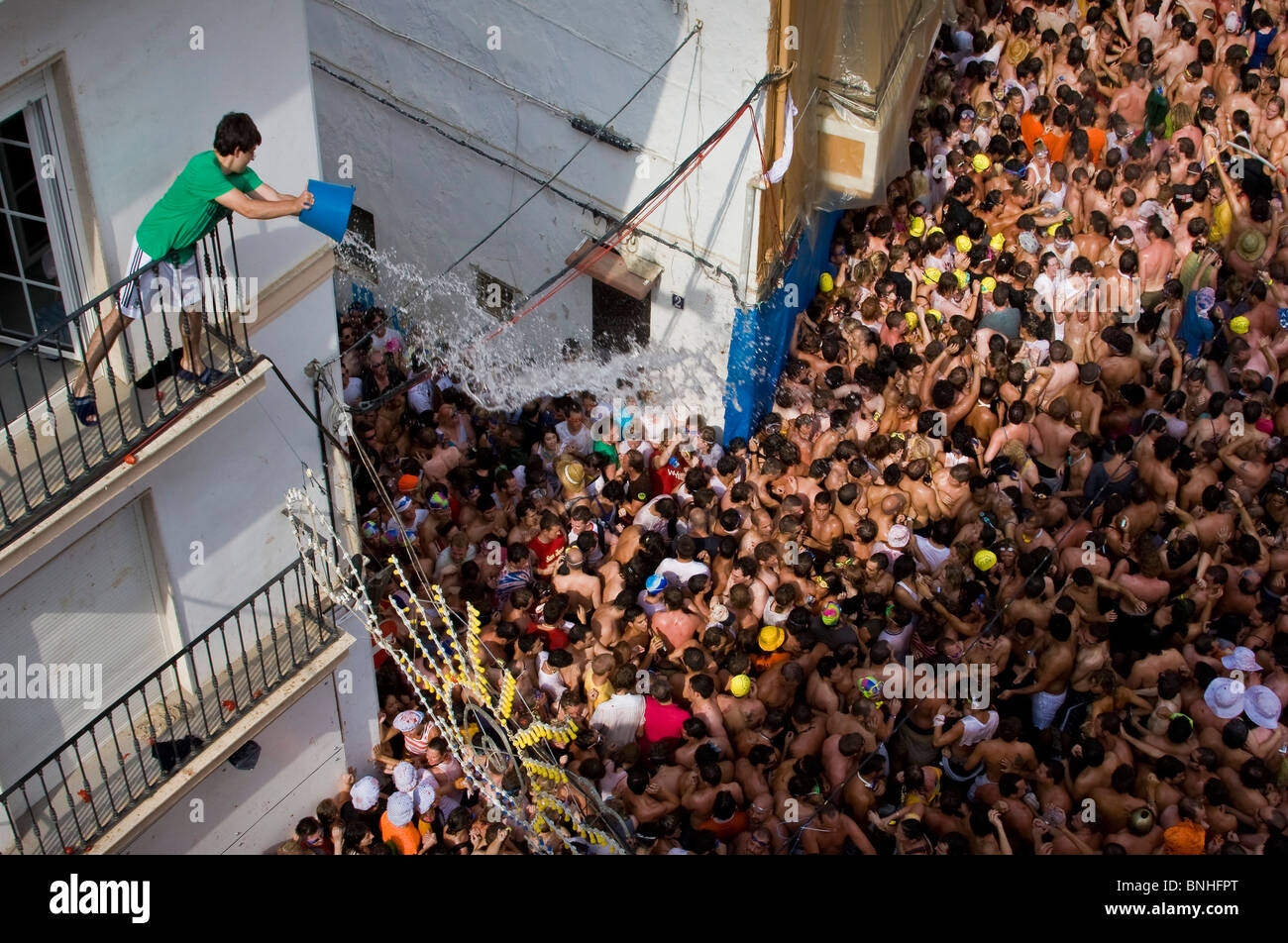 Spain August 2008 Valencia Region Bunol city Tomatina Festival Tomato ...