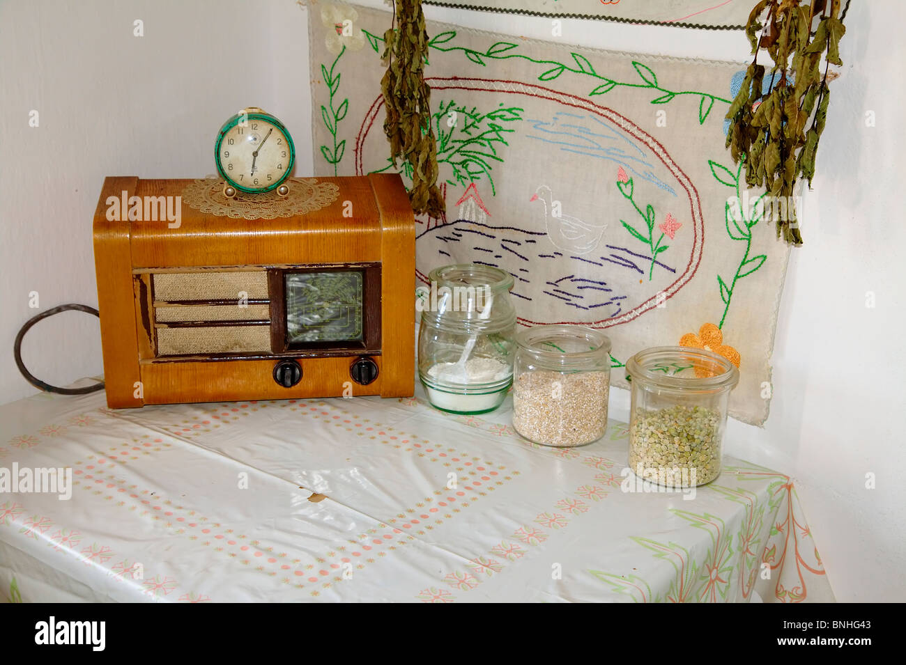 Antique radio. THE FOLK ARCHITECTURE MUSEUM, Olsztynek-Poland Stock ...