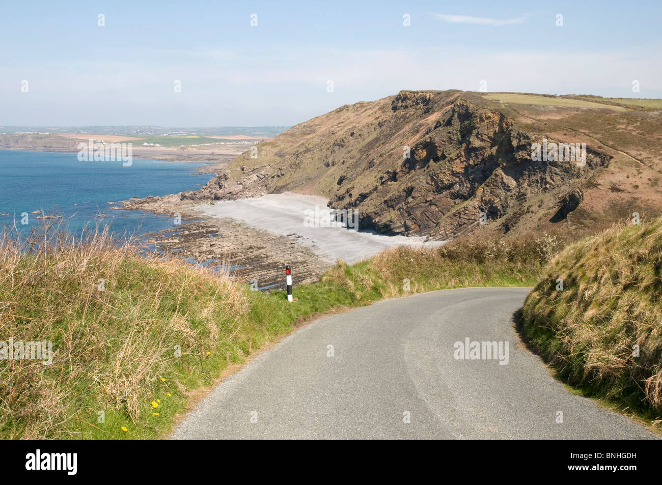 Impressive north Cornwall coastline at Millook Haven Stock Photo - Alamy