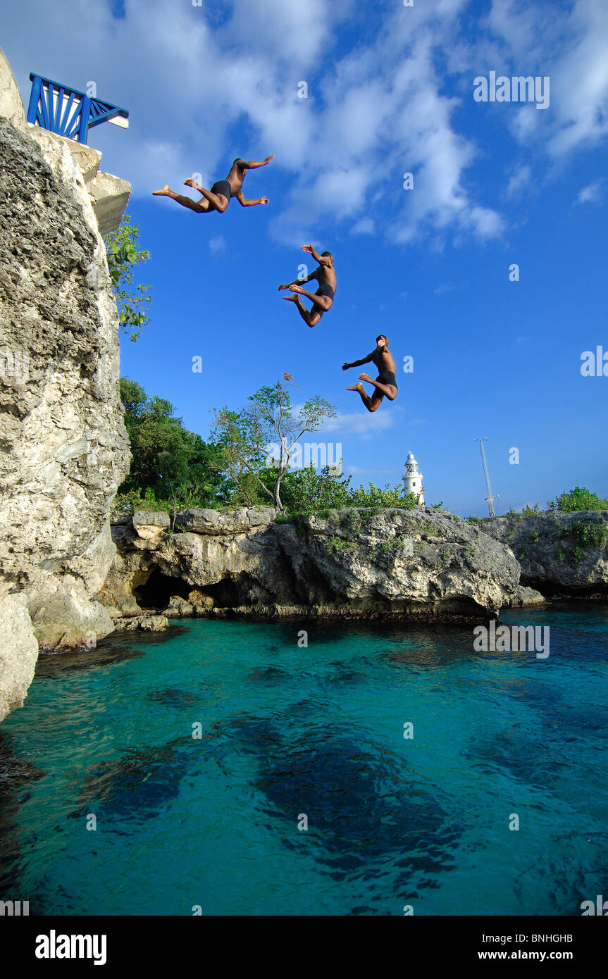 Caribbean Negril Jamaica The Caves Hotel Lighthouse Coast Ocean Sea ...