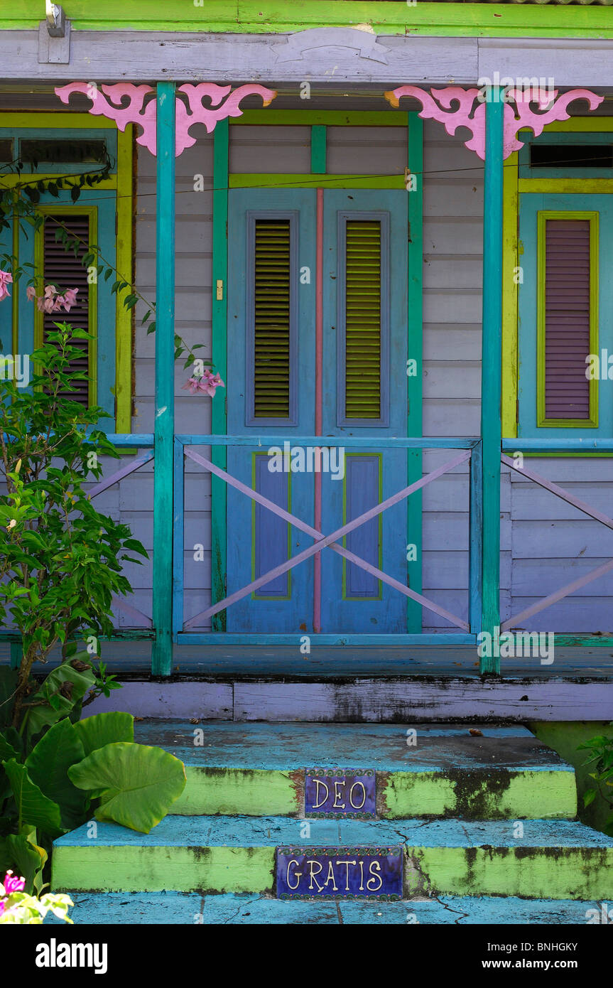 Caribbean Barbados Colorful House Paynes Bay Facade Colourful Porch ...