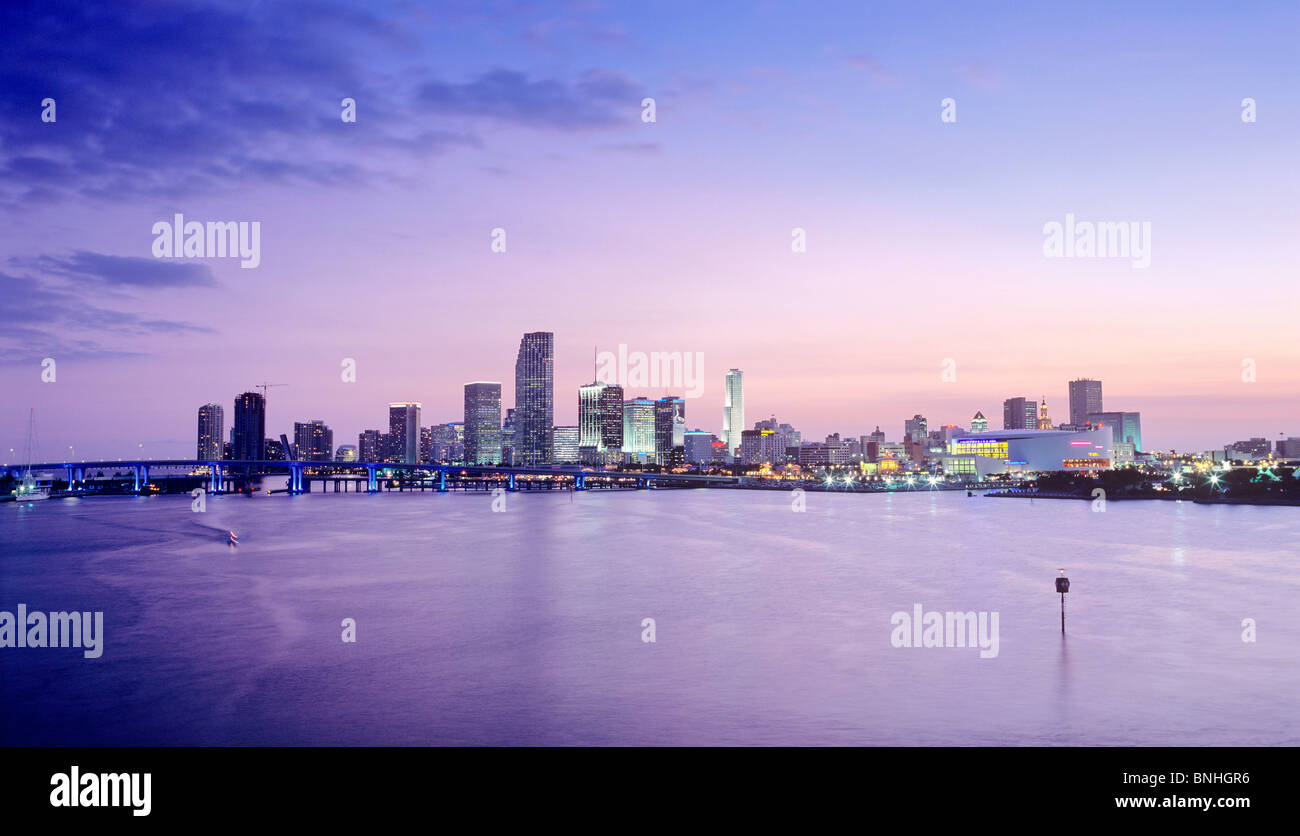 USA United States of America Florida Miami downtown Miami skyline from ...