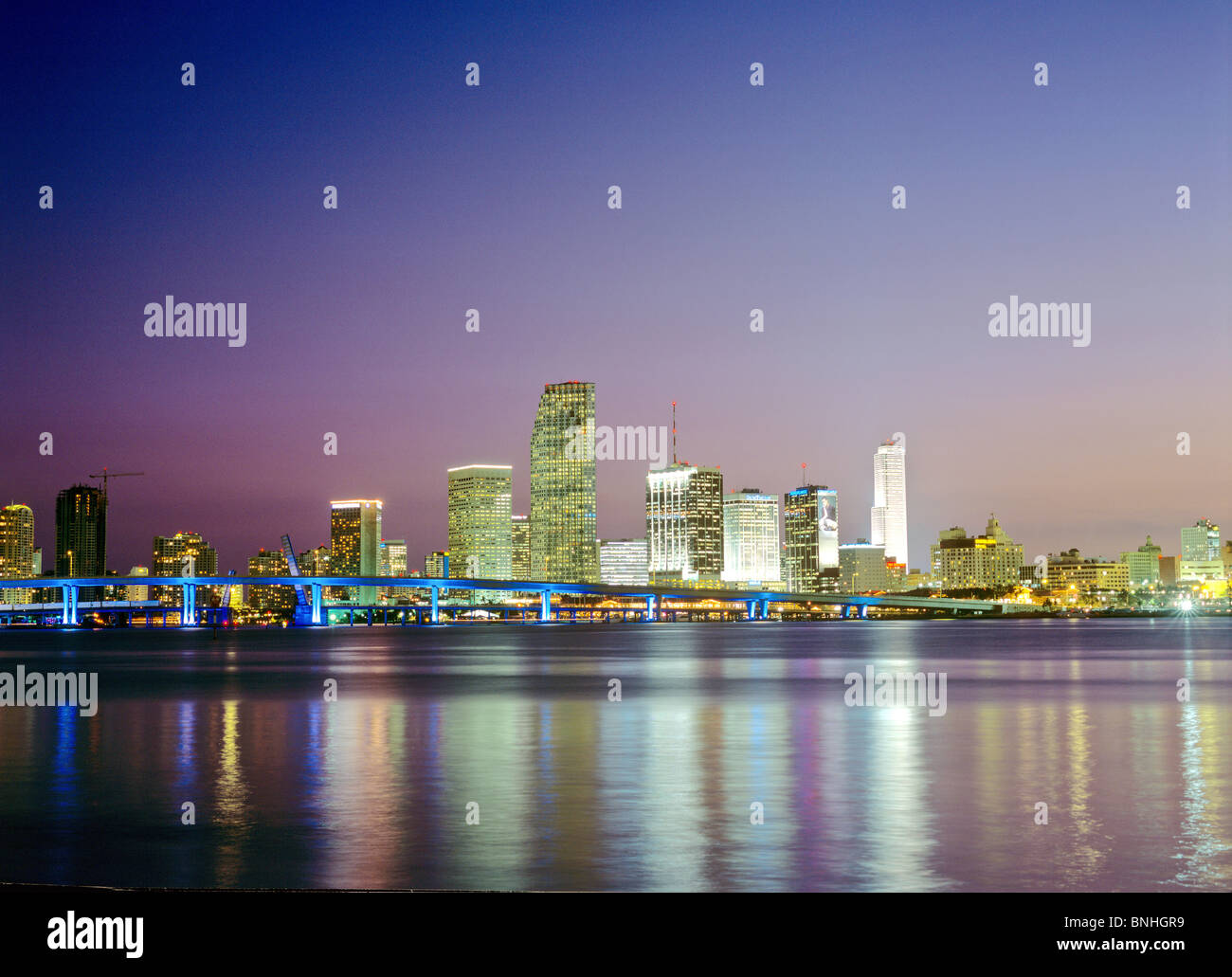 USA United States of America Florida Miami downtown Miami skyline from ...