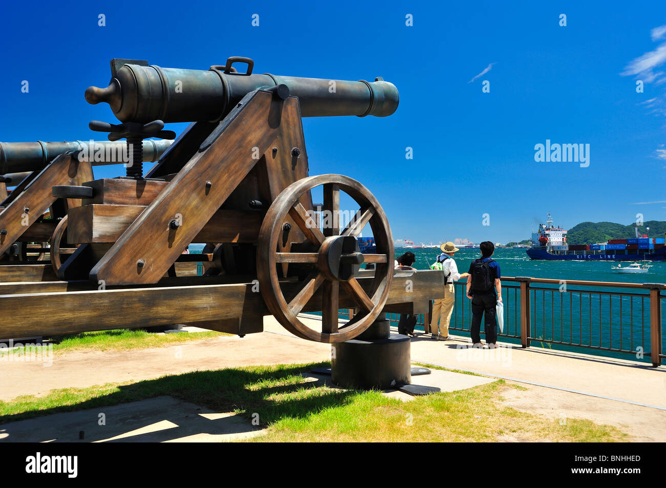 Japan Cannon Kanmon Straits Shimonoseki city Strait Yamaguchi ...