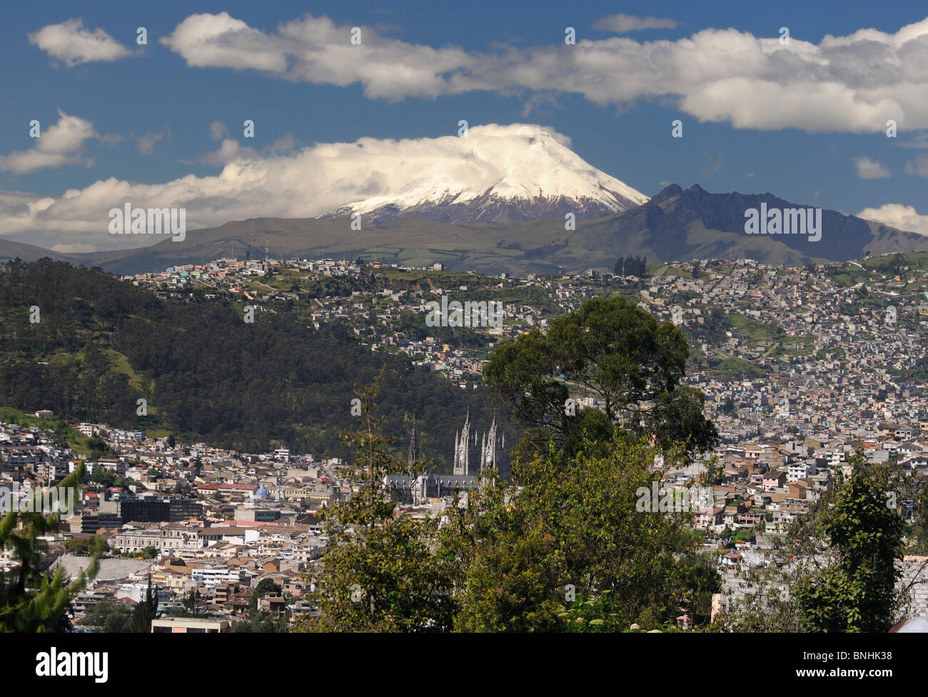 Ecuador Cotopaxi Volcano Old town Quito city Andes Mountains Snow ...