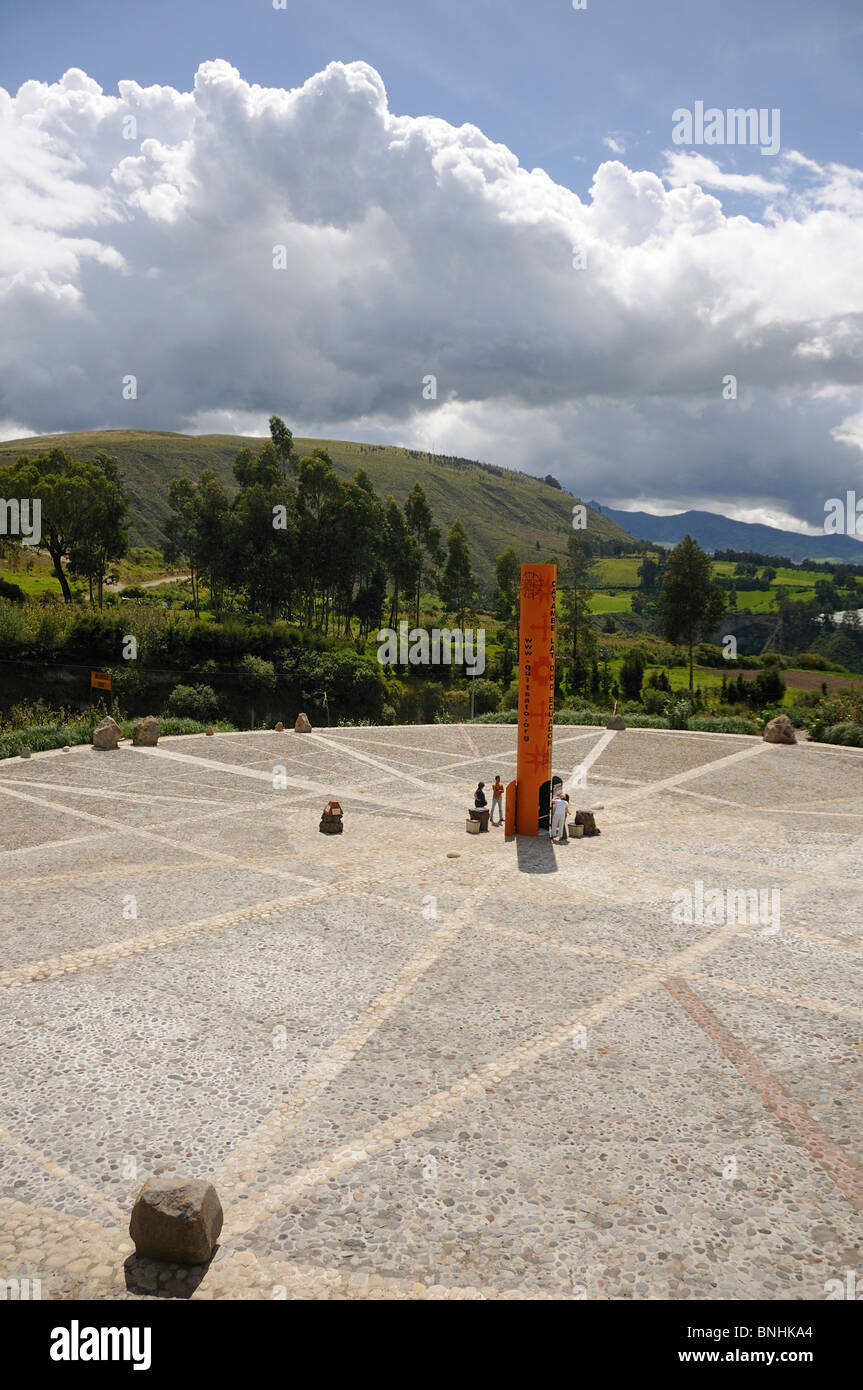 Ecuador Equator Line Monument Linea Equinoccial Andes Mountains column ...