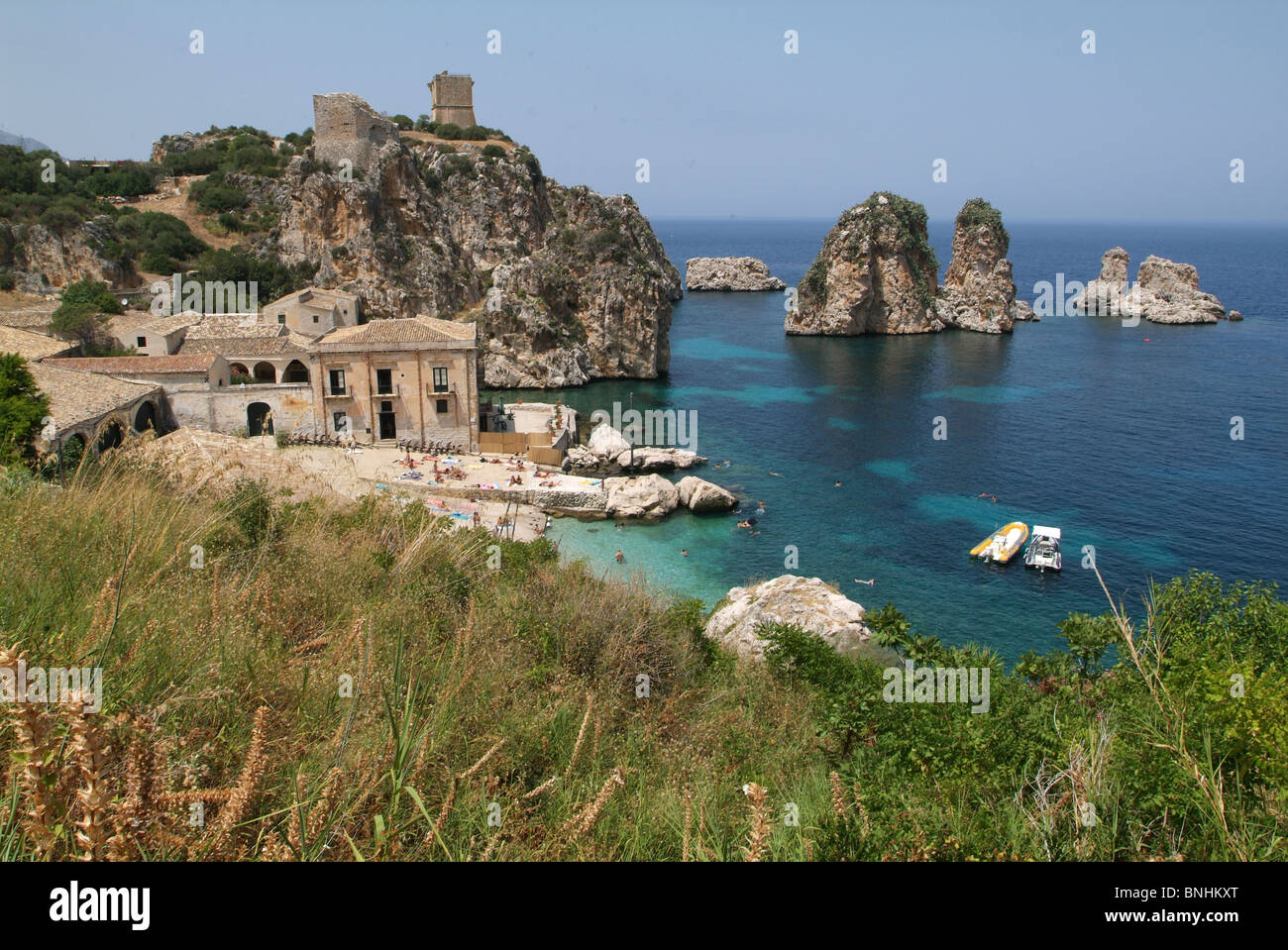 Italy Sicily Tonnara di Scopello Mediterranean Sea coast ocean ...