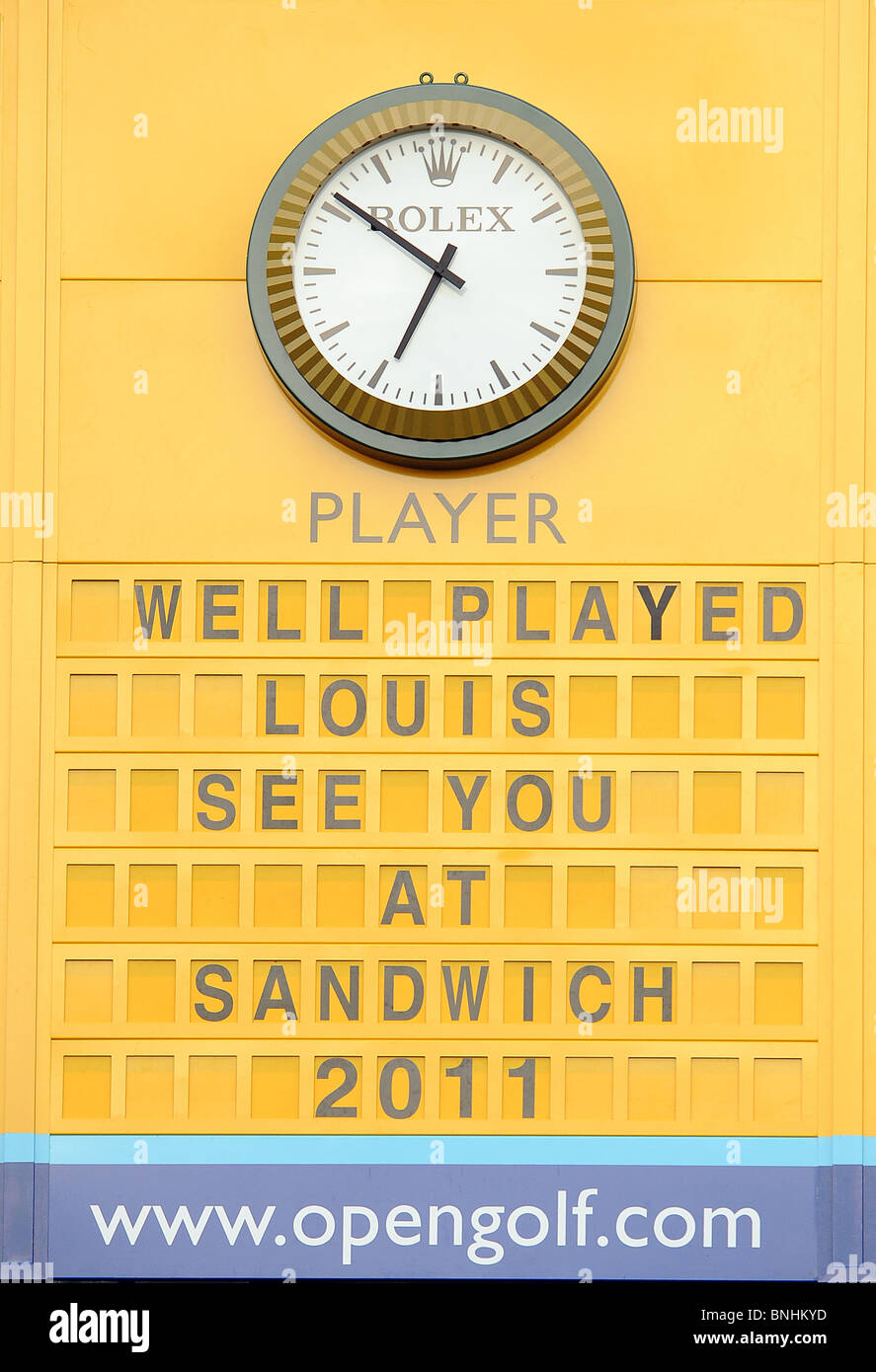 SCOREBOARD & ROLEX CLOCK THE OPEN CHAMPIONSHIP 2010 THE OLD COURSE ST ...