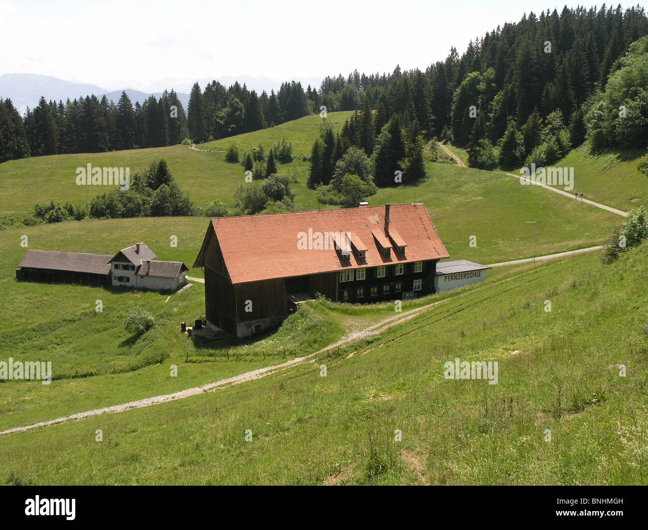 Austria mount pfänder house restaurant pfänderdohle landscape scenery ...