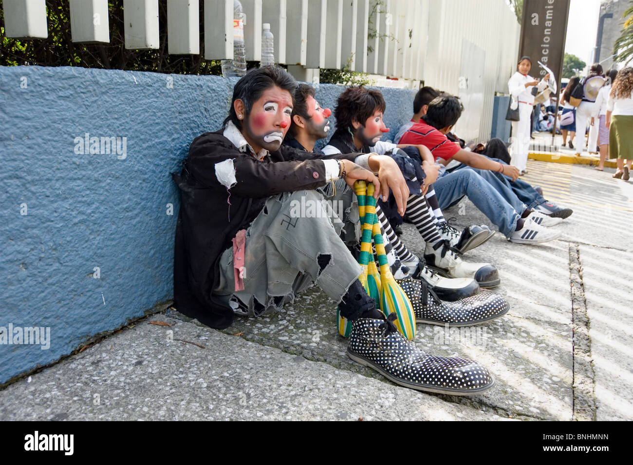 Poor clown during a clown parade in Mexico city with clowns from ...