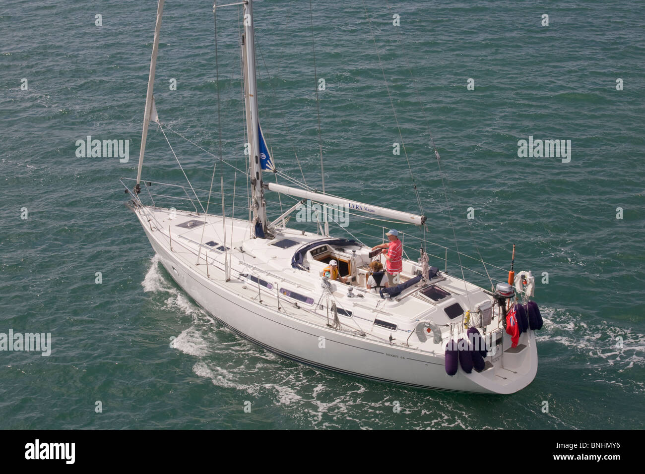 Moody 44 Yacht motoring in the Solent Stock Photo - Alamy