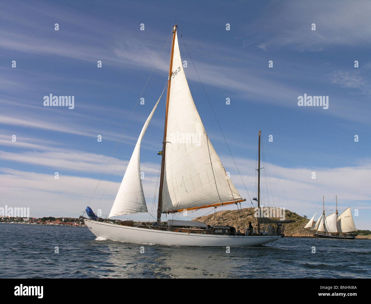Sweden water coast sea ocean Bohuslän province archipelago boat ...