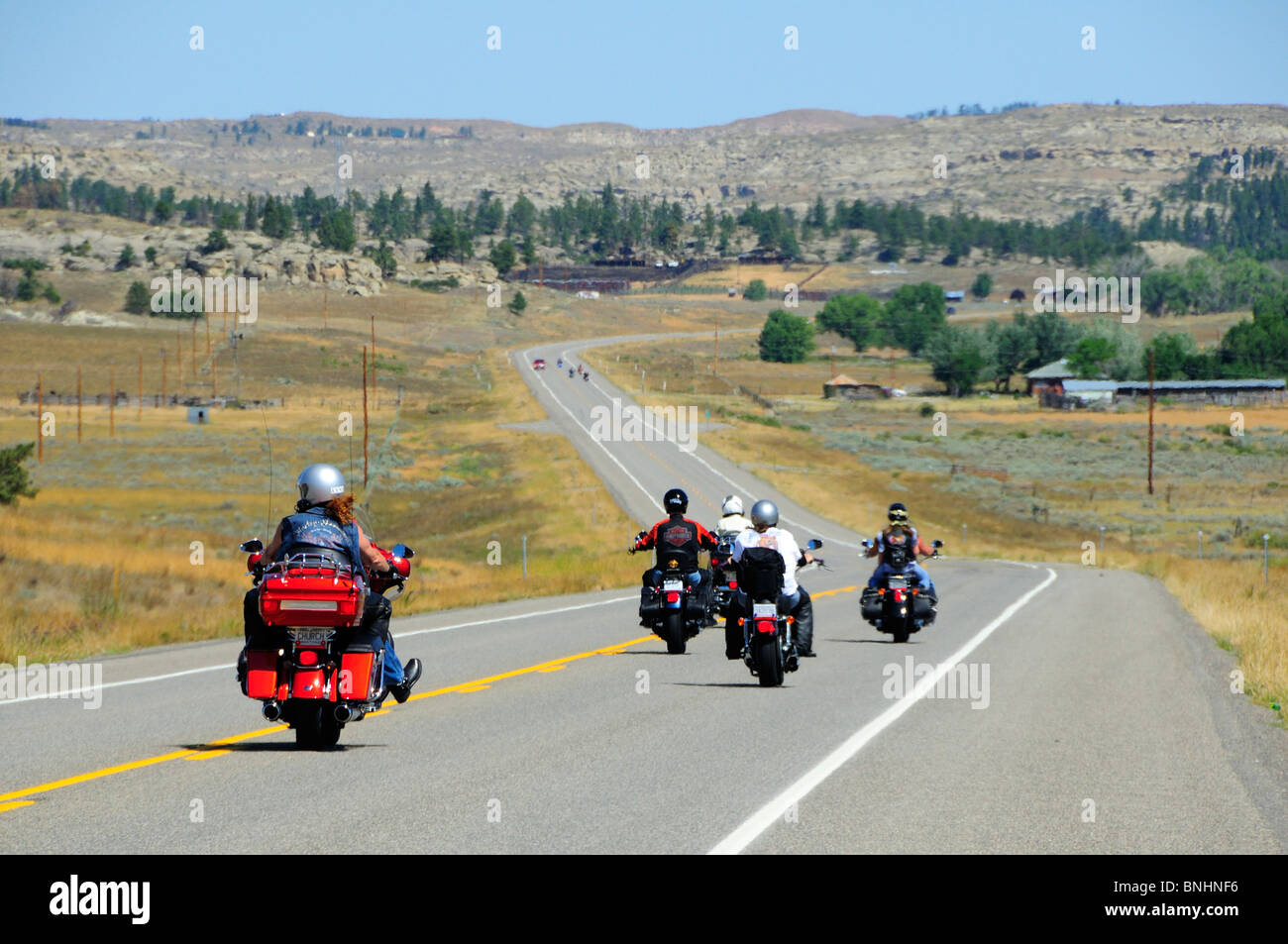 USA Highway Montana country road landscape rural bikes biker ...