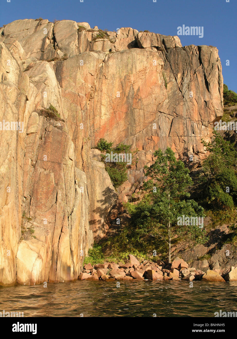 Sweden Abyfjorden Bohuslän province landscape nature cliff cliffs rock ...