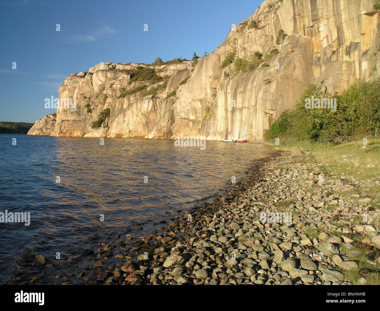 Sweden Abyfjorden Bohuslän province landscape nature cliff cliffs rock ...