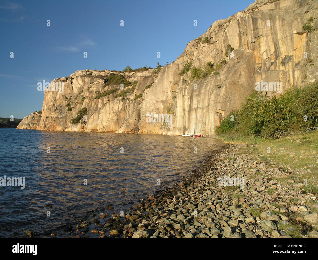 Sweden Abyfjorden Bohuslän province landscape nature cliff cliffs rock ...